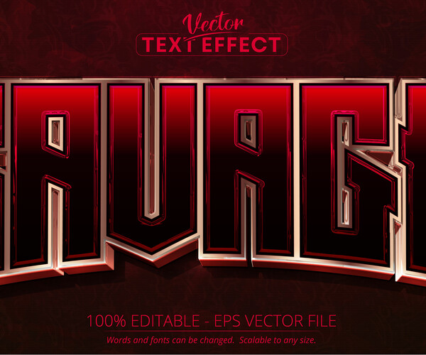 ArtStation - Savage text, red and rose gold color editable text effect ...