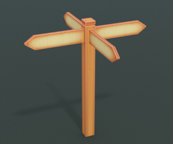 ArtStation - Signposts textured low-poly game ready assets pack | Game ...