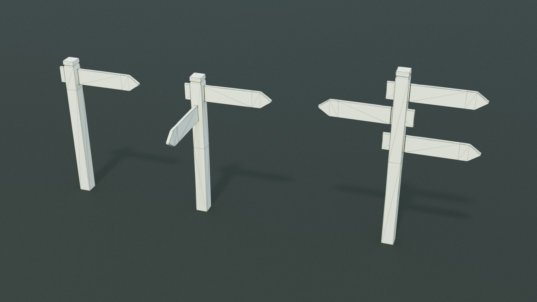 ArtStation - Signposts textured low-poly game ready assets pack | Game ...