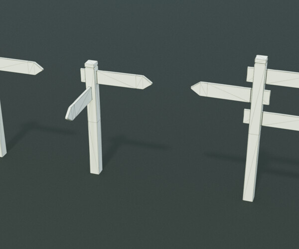 ArtStation - Signposts textured low-poly game ready assets pack | Game ...