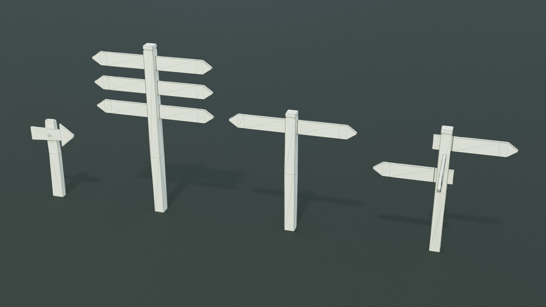 ArtStation - Signposts textured low-poly game ready assets pack | Game ...