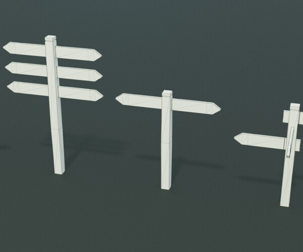 ArtStation - Signposts textured low-poly game ready assets pack | Game ...