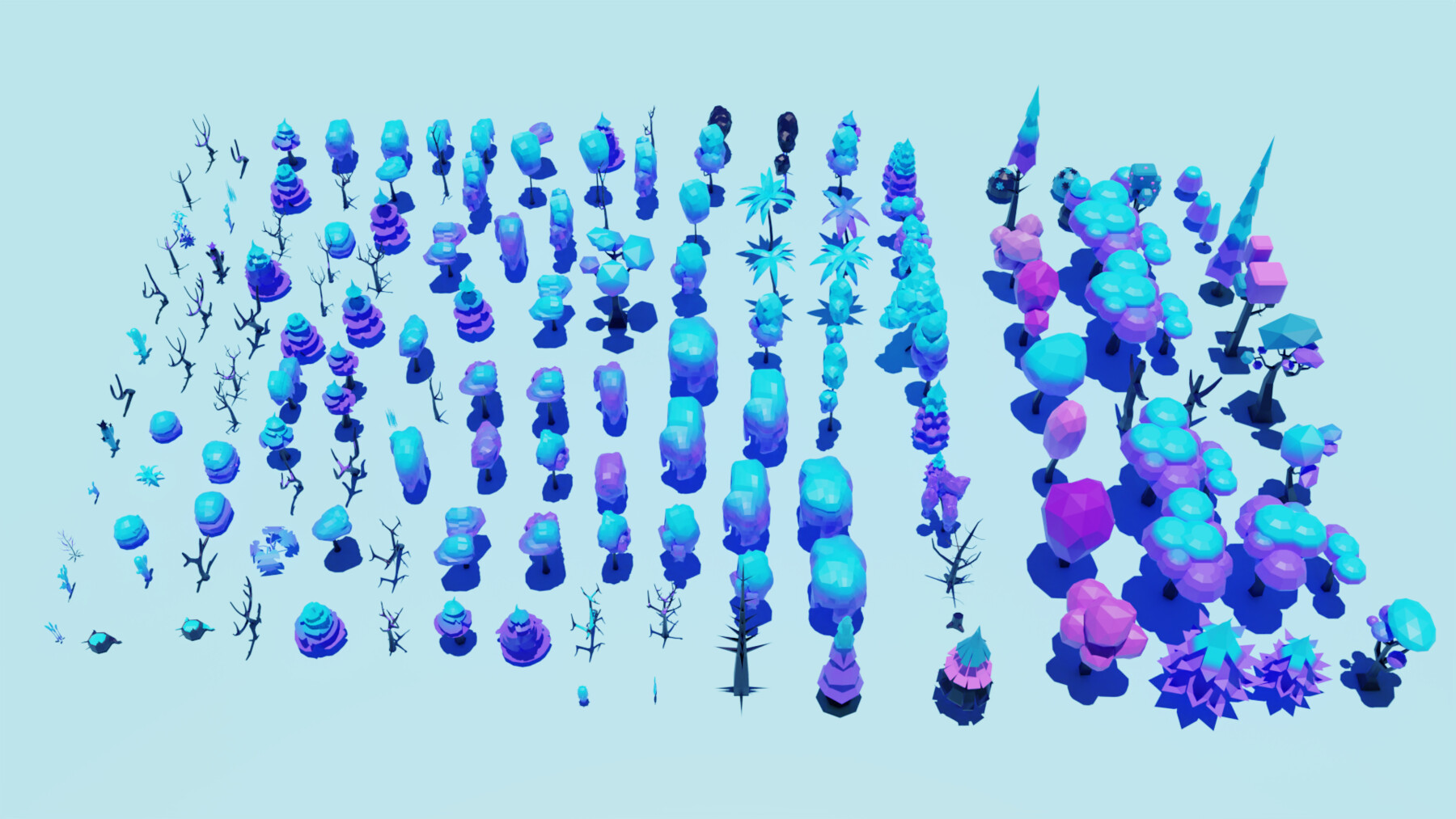 ArtStation - 165 Low poly tree asset pack | Game Assets