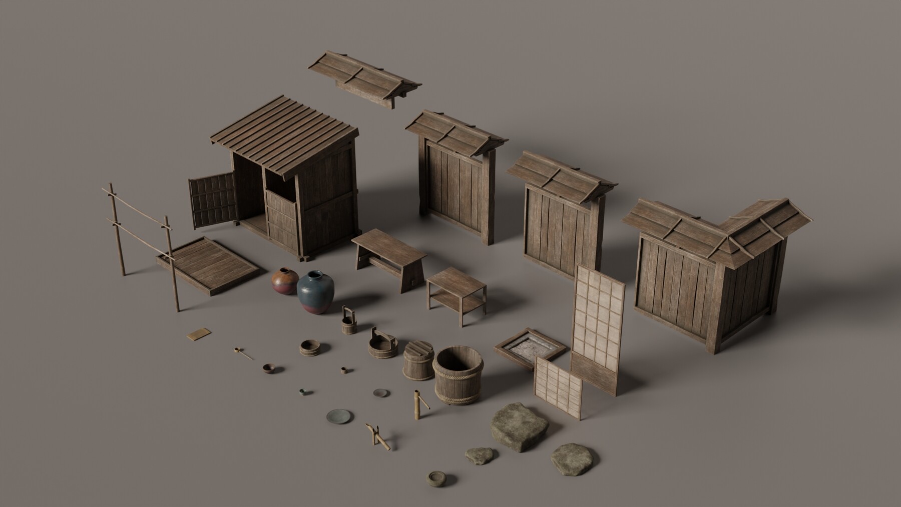 ArtStation - Japanese Props - Furniture | Game Assets