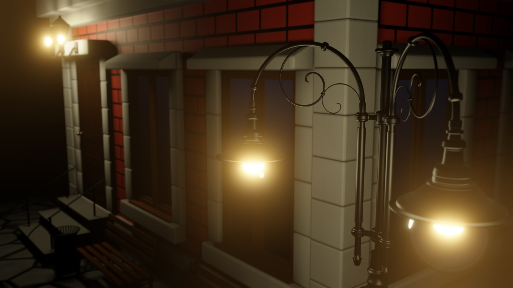 ArtStation - Cartoon Brick house with three floors | Game Assets