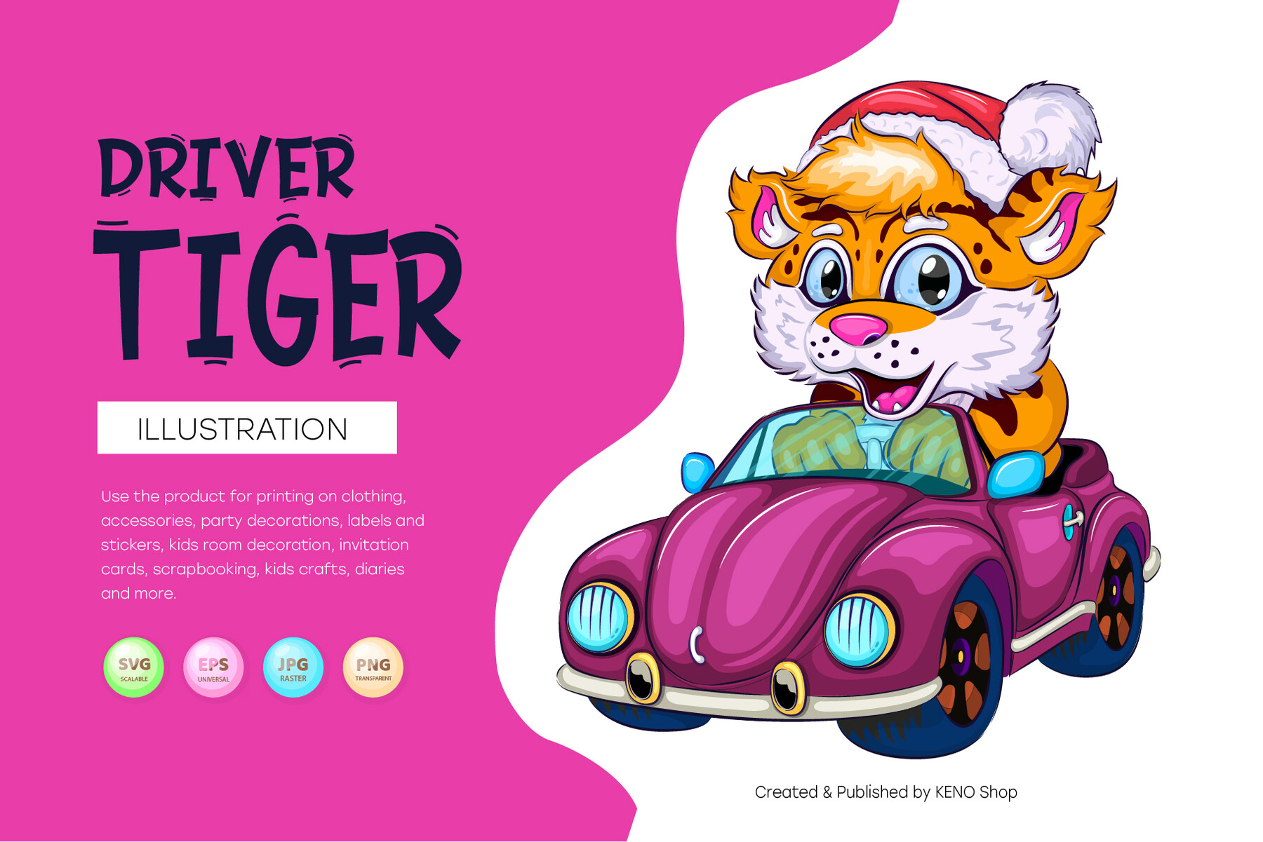 ArtStation - Cartoon Tiger on Car. | Artworks