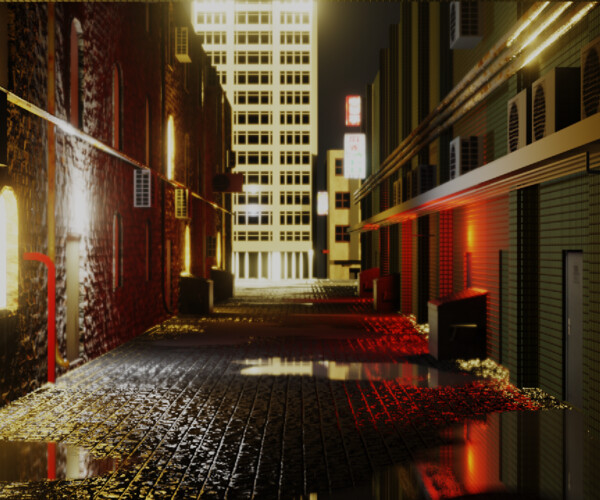 ArtStation - Urban Alley - Low Poly - Game Ready | Game Assets