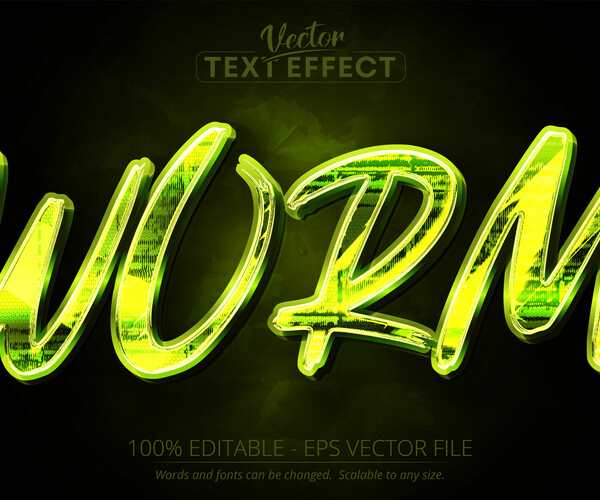 ArtStation - Worm text, green color editable text effect on dark dots ...