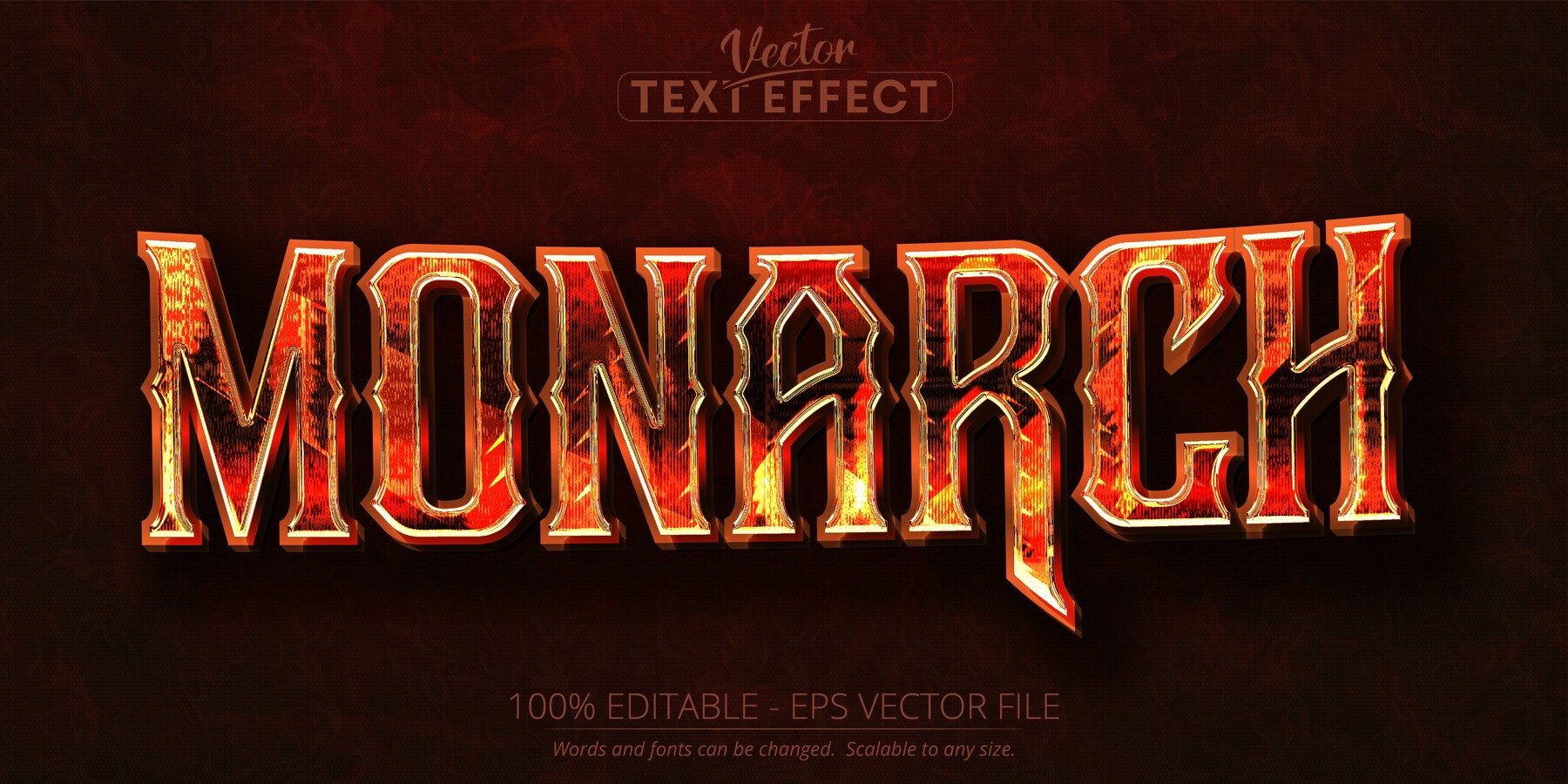 ArtStation - Monarch text, orange fire color editable text effect on ...