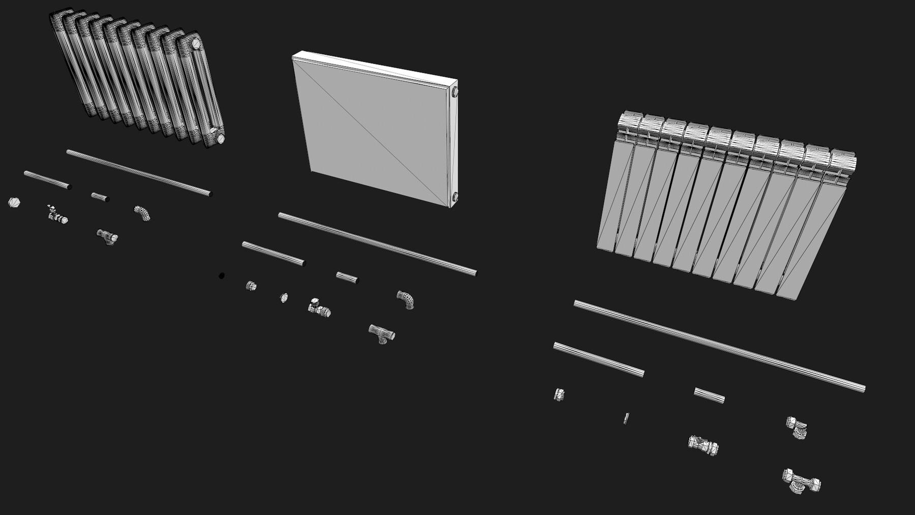 ArtStation - Radiators with Modular Pipes | Game Assets