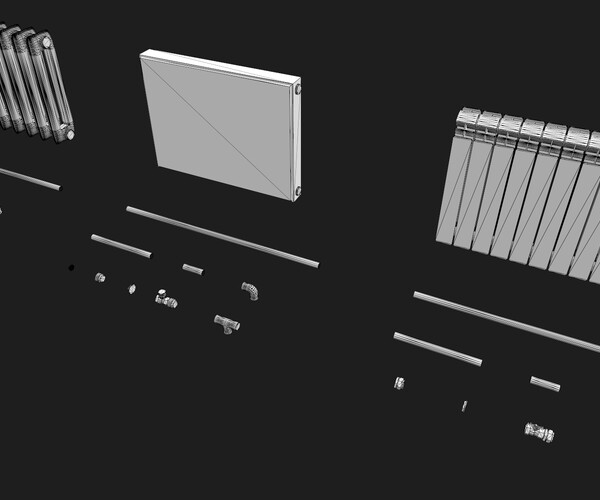 ArtStation - Radiators with Modular Pipes | Game Assets