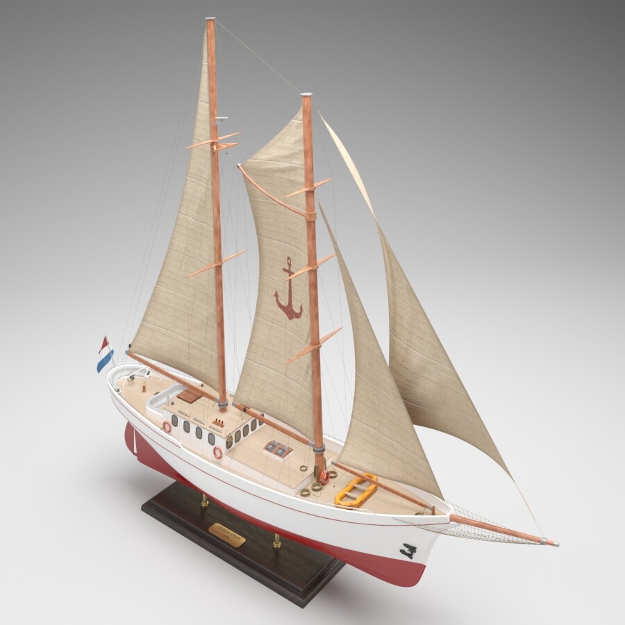 ArtStation - Silver spray schooner boat 3D model | Resources