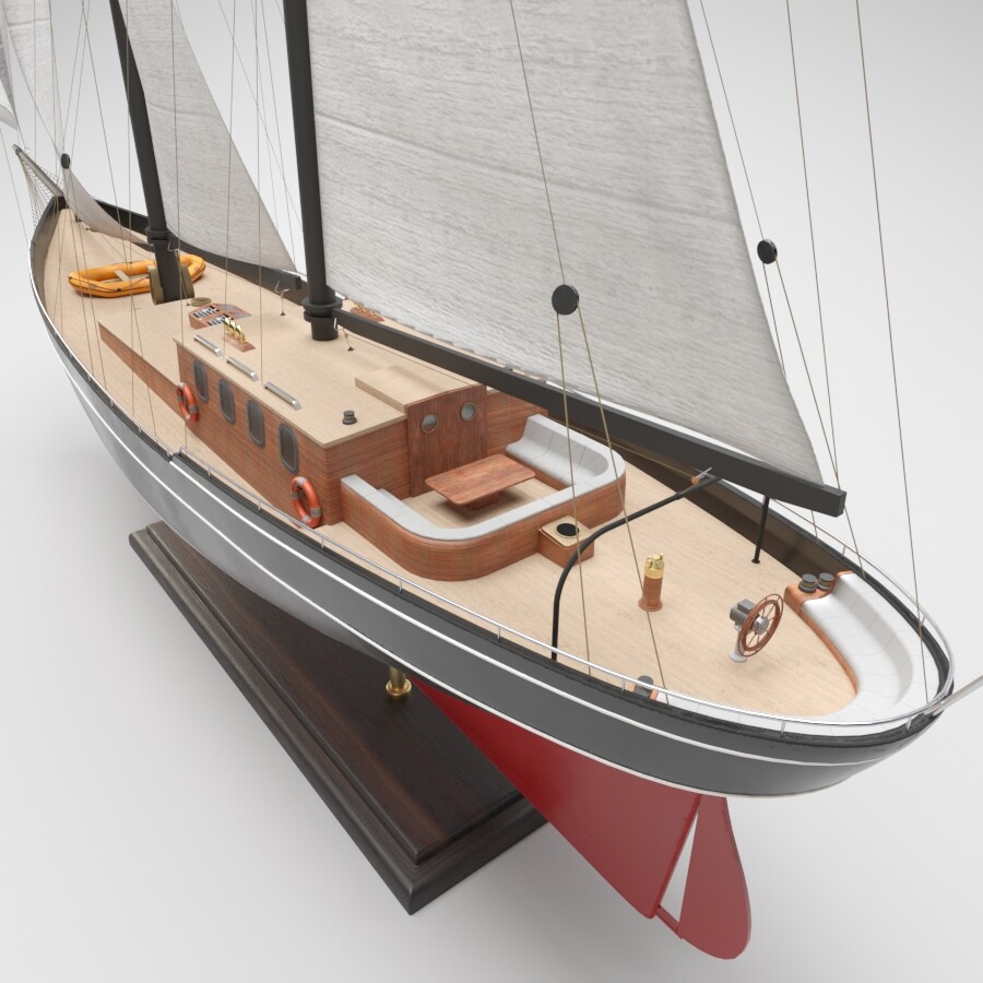 ArtStation - Silver spray schooner boat 3D model | Resources