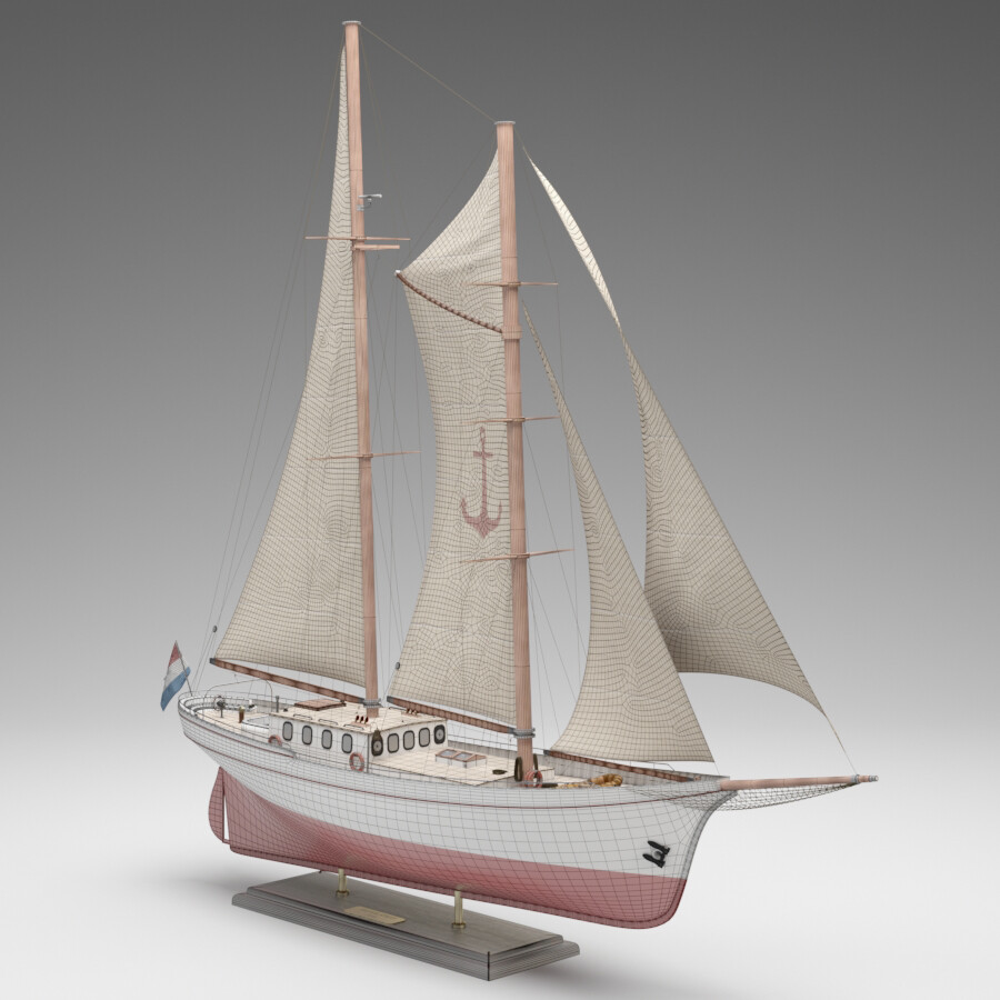 ArtStation - Silver spray schooner boat 3D model | Resources