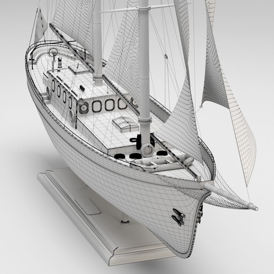 ArtStation - Silver spray schooner boat 3D model | Resources