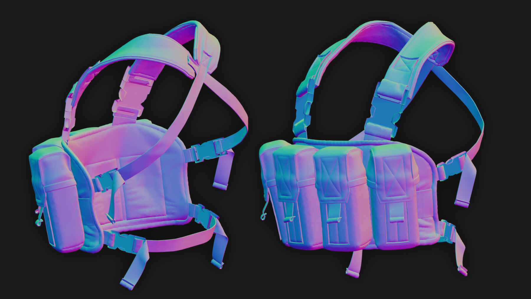 ArtStation - AK chest rig - Marvelous Designer, CLO3D project | Game Assets