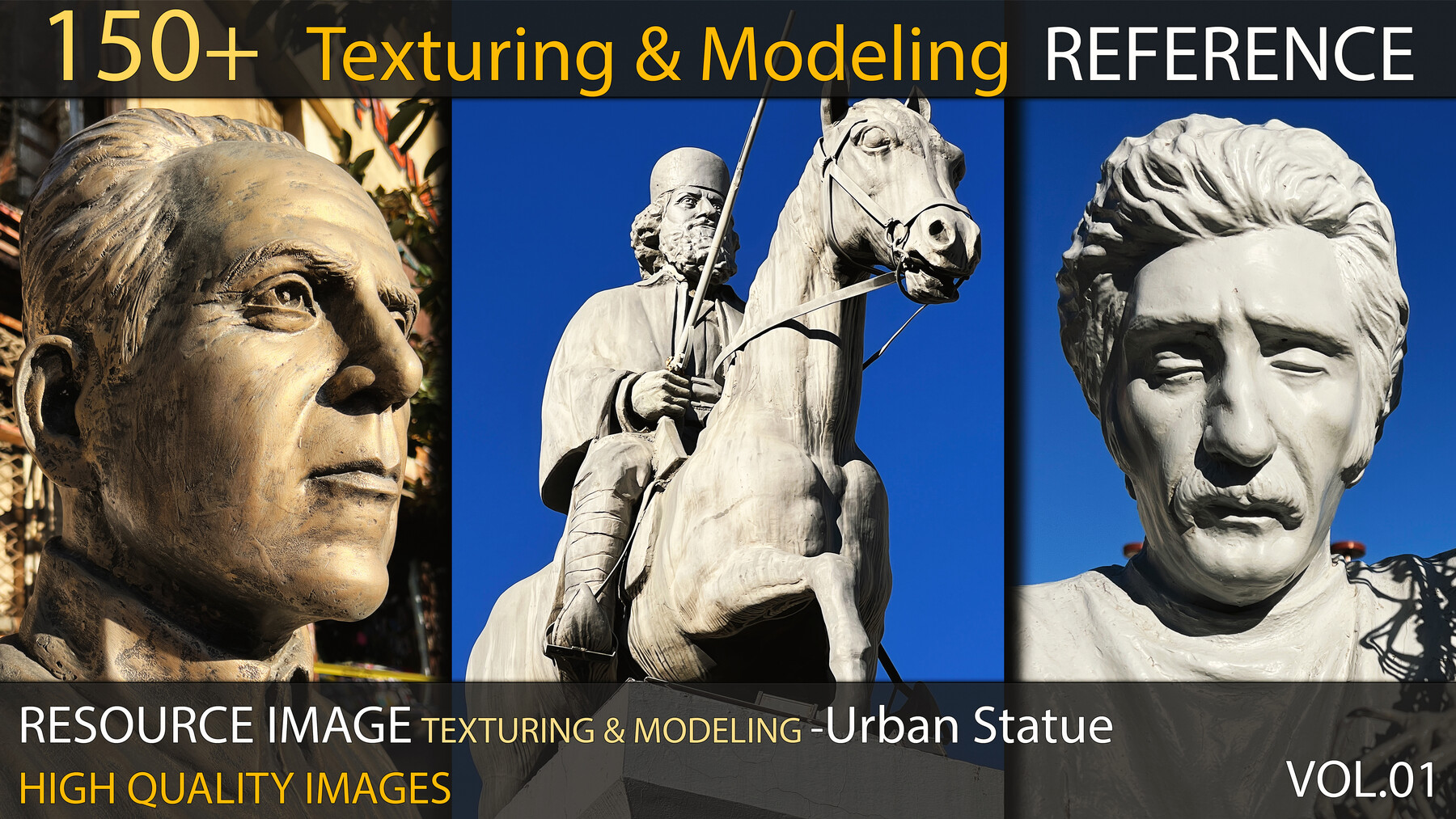 ArtStation - 150+ Texturing & Modeling Reference - Urban Statue - VOL ...