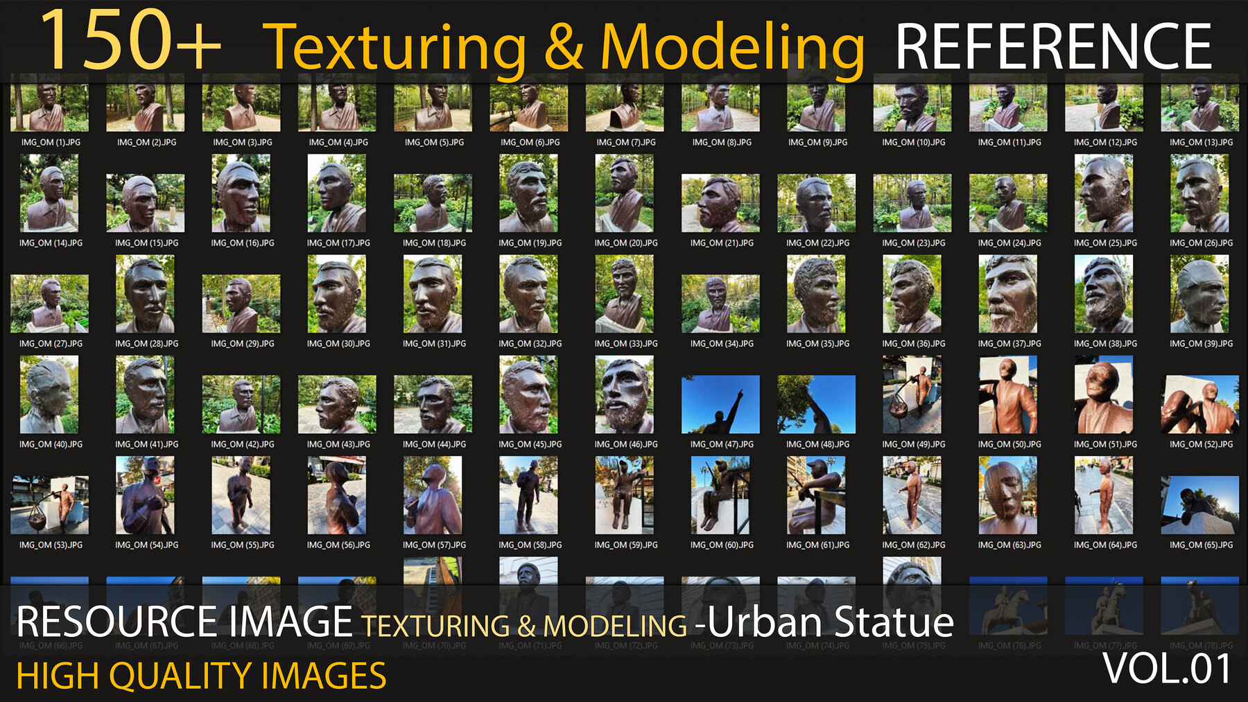 ArtStation - 150+ Texturing & Modeling Reference - Urban Statue - VOL ...