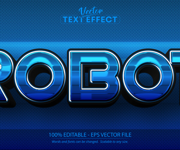 ArtStation - Robot text, blue color editable text effect | Artworks