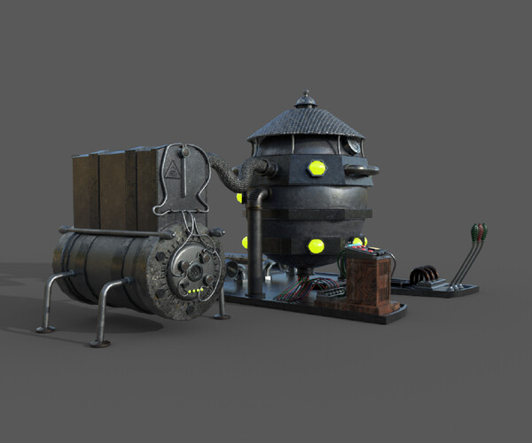 ArtStation - Stylized engine generator PBR low-poly 3D model | Resources