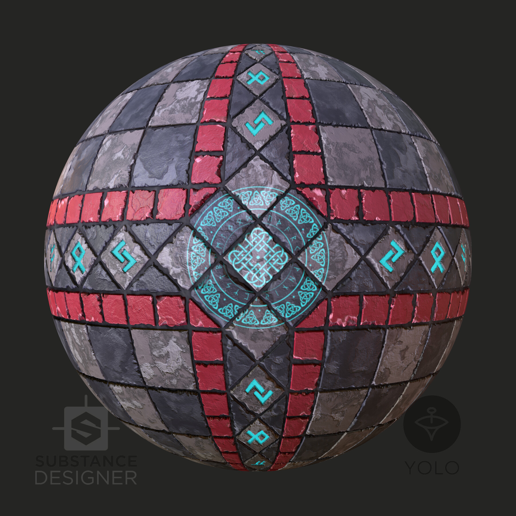 ArtStation - Stylized Ancient Ornamental Floor 2K PBR ready | Game Assets