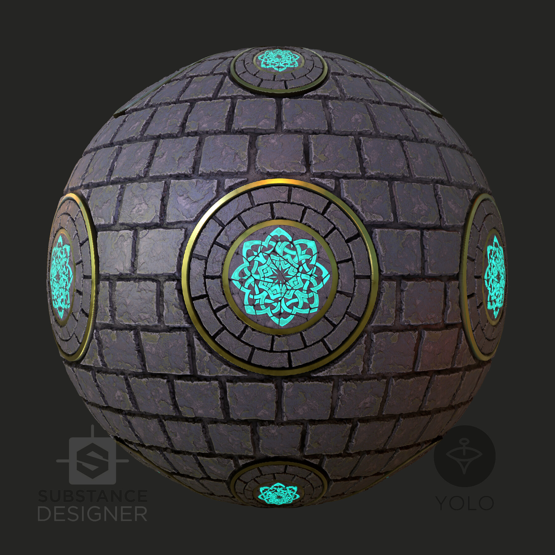 ArtStation - Stylized Ancient Ornamental Floor 2K PBR ready | Game Assets