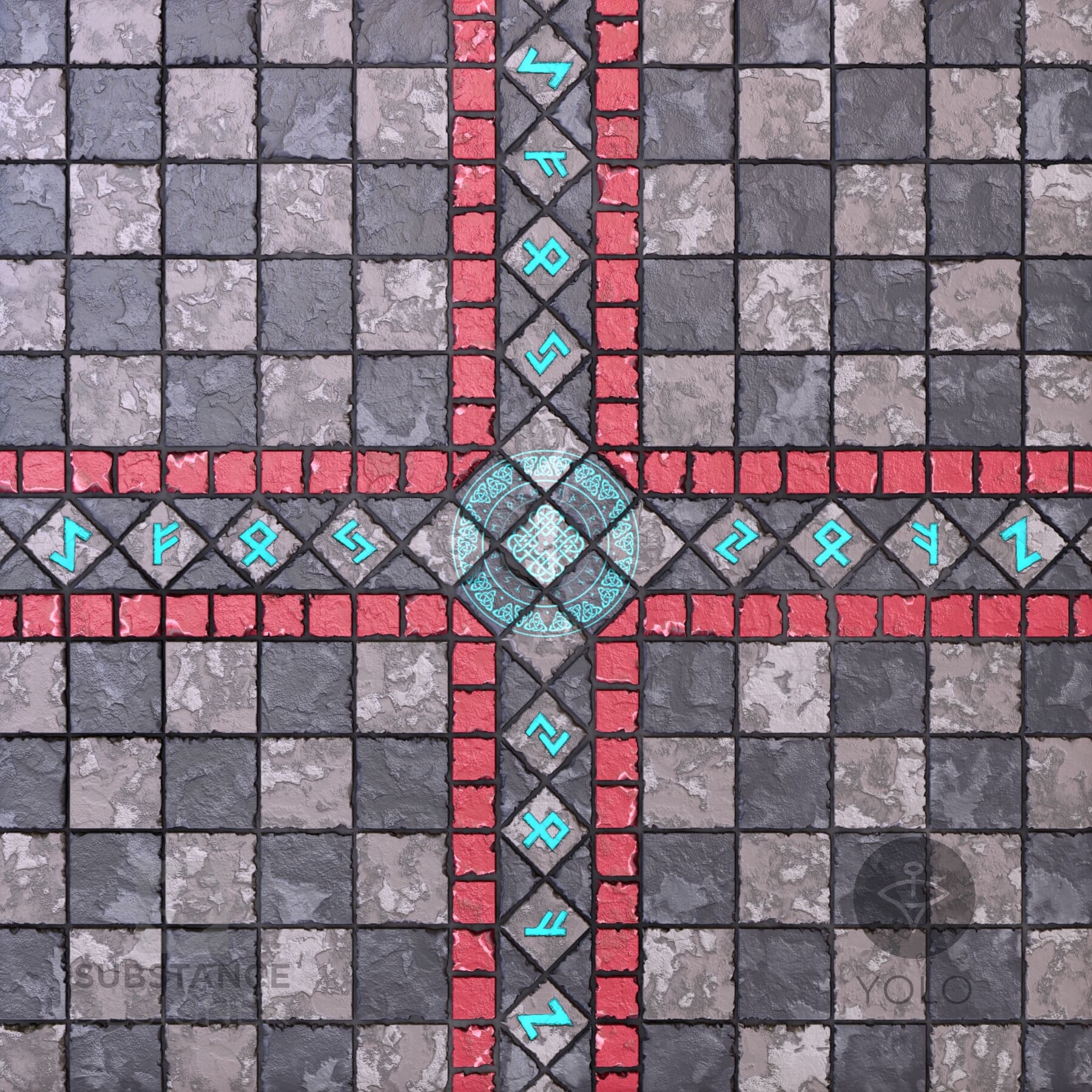ArtStation - Stylized Ancient Ornamental Floor 2K PBR ready | Game Assets