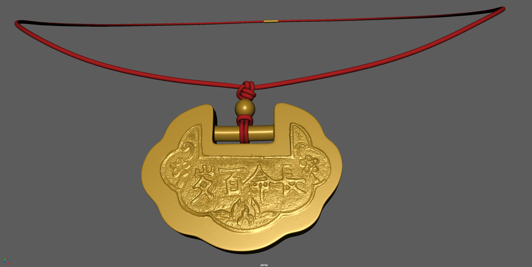 ArtStation - Chinese style necklace long life lock | Resources