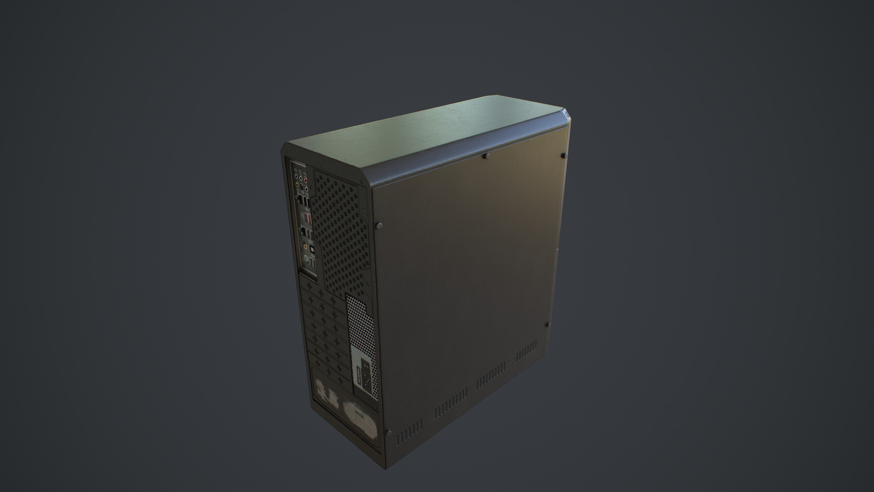 ArtStation - Used Personal Computer Case with Stickers | Game Assets