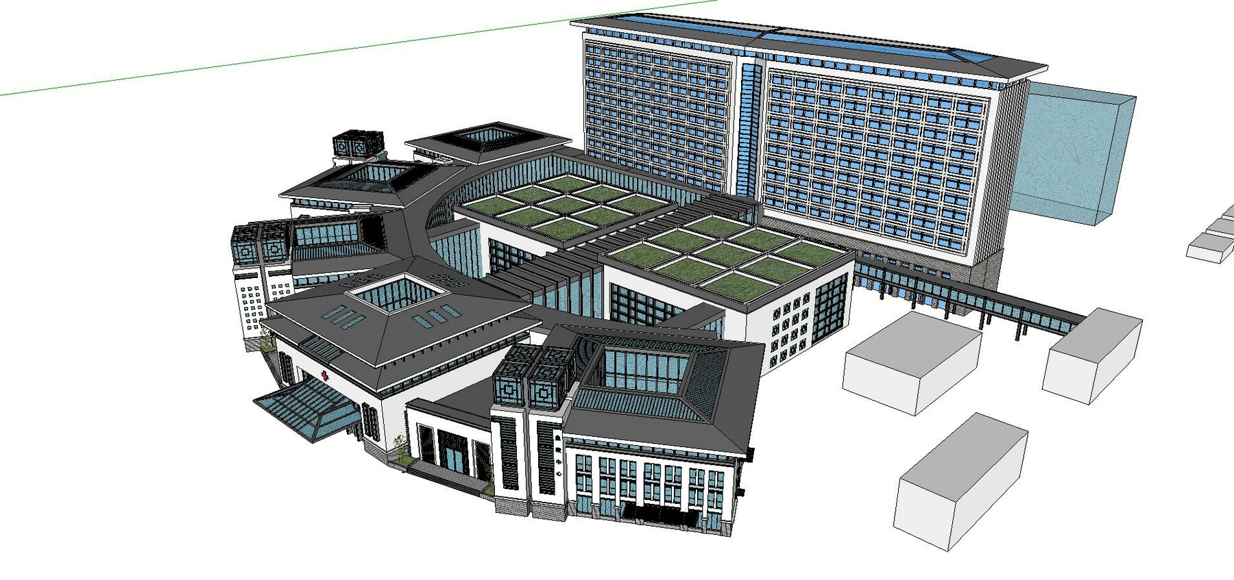 ArtStation - Sketchup City social Building-Hospital -03 | Resources