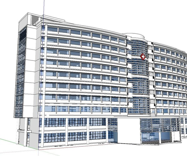 ArtStation - Sketchup City social Building-Hospital -021 | Resources