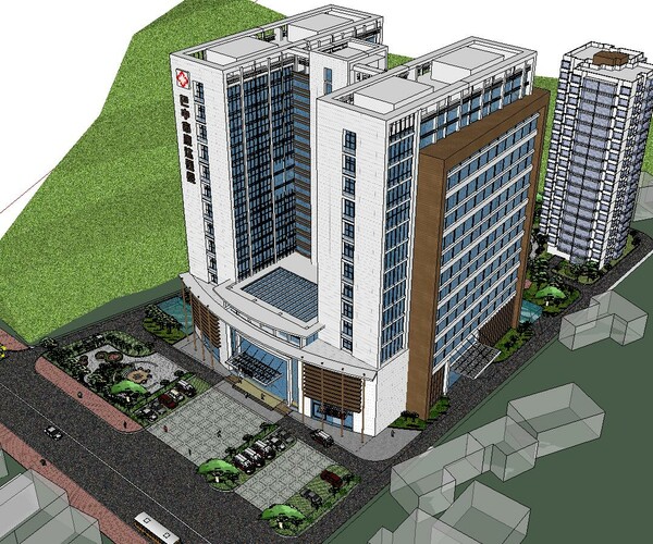 ArtStation - Sketchup City social Building-Hospital -049 | Resources