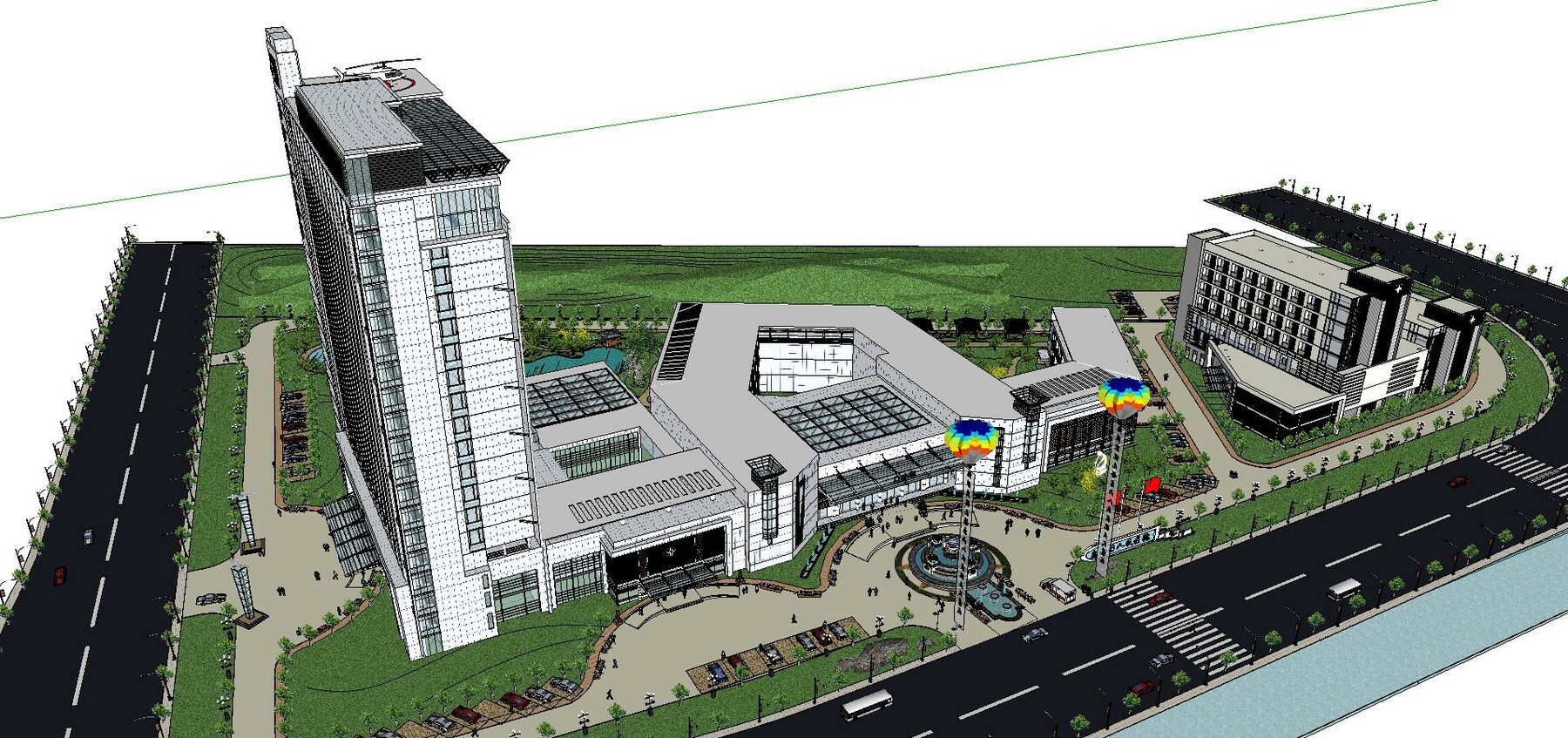 ArtStation - Sketchup City social Building-Hospital -050 | Resources