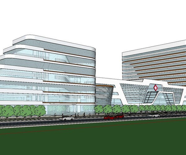 ArtStation - Sketchup City social Building-Hospital -054 | Resources