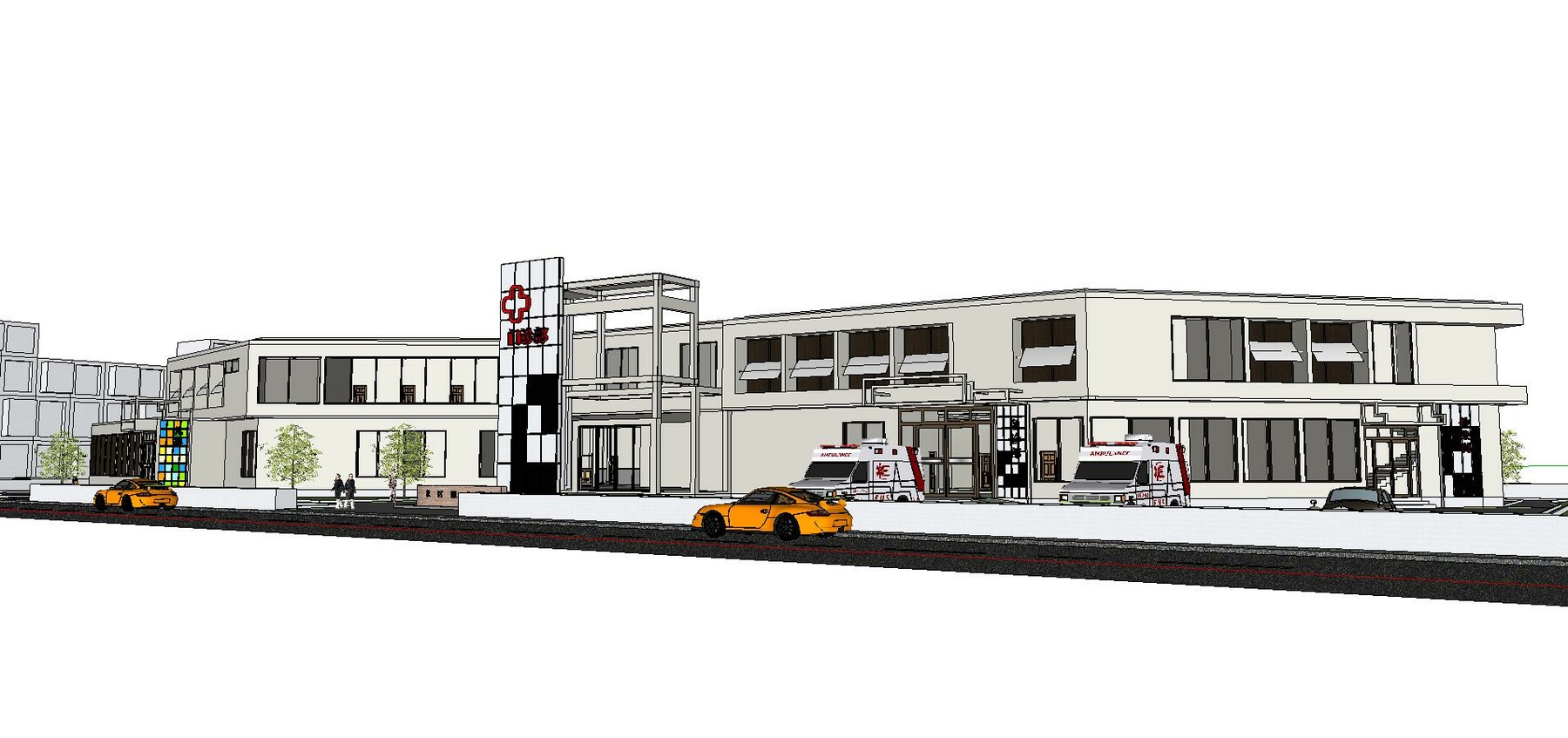 ArtStation - Sketchup City social Building-Hospital -062 | Resources