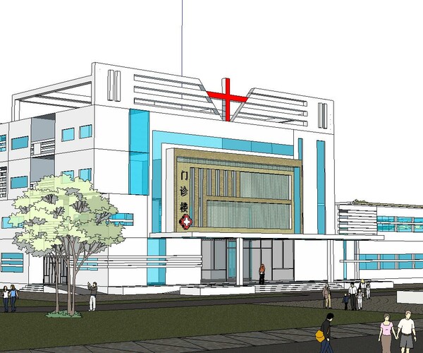 ArtStation - Sketchup City social Building-Hospital -064 | Resources