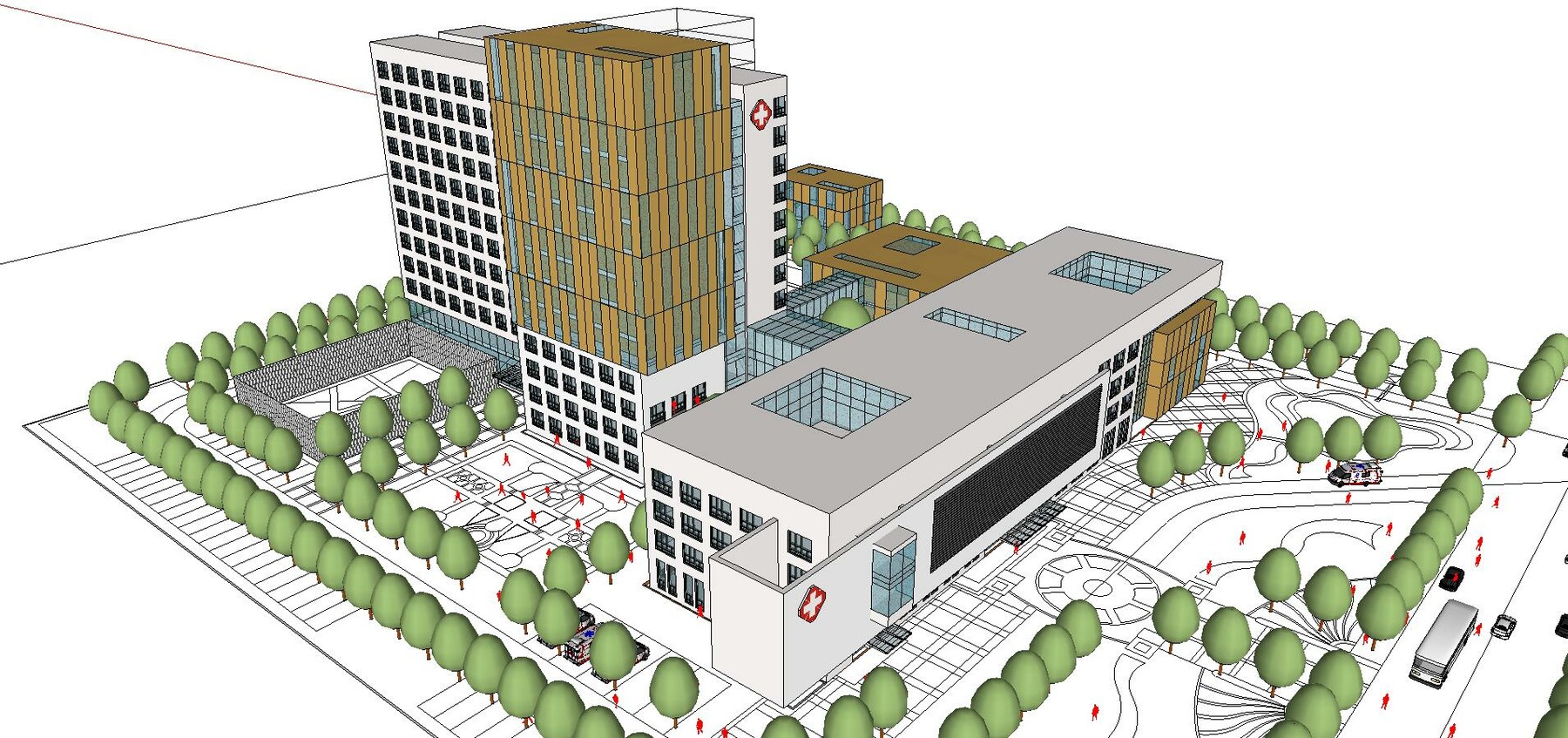 ArtStation - Sketchup City social Building-Hospital -069 | Resources