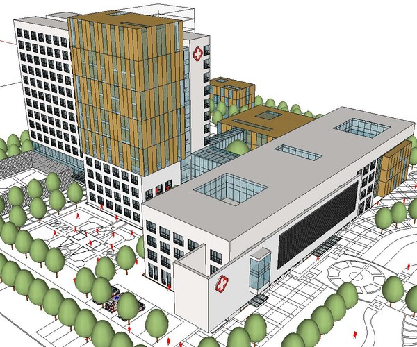 ArtStation - Sketchup City social Building-Hospital -069 | Resources