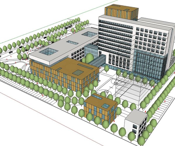 ArtStation - Sketchup City social Building-Hospital -069 | Resources