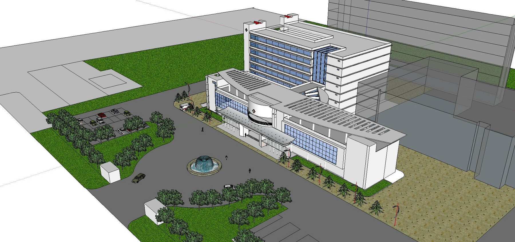 ArtStation - Sketchup City social Building-Hospital -077 | Resources