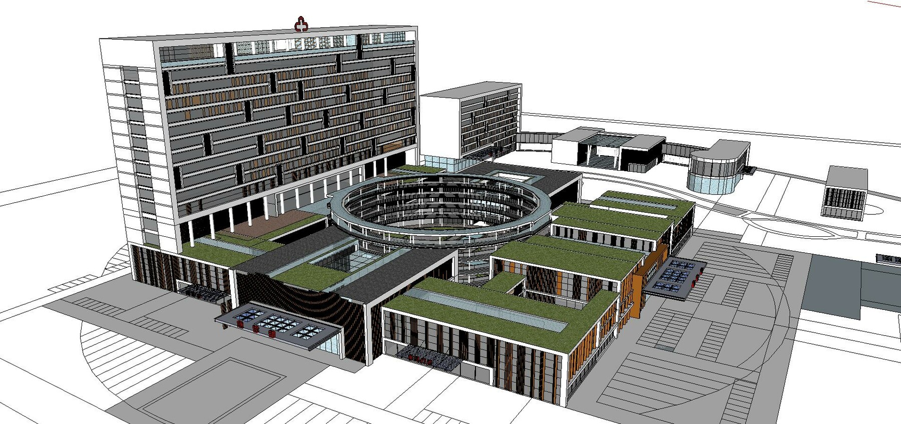 ArtStation - Sketchup City social Building-Hospital -079 | Resources