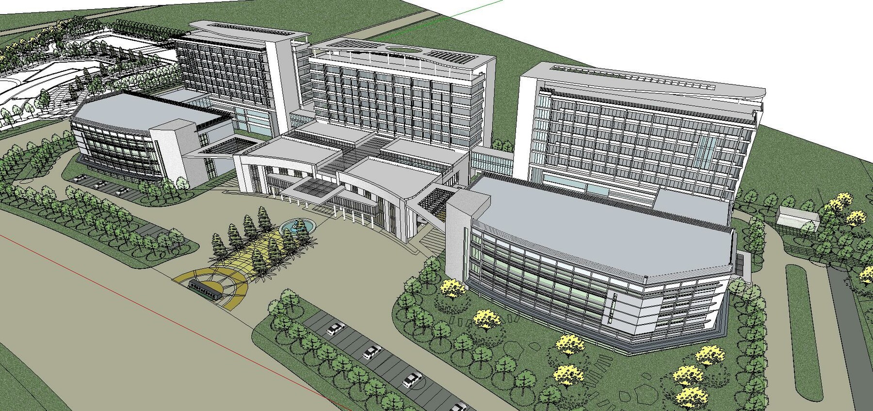 ArtStation - Sketchup City social Building-Hospital -083 | Resources