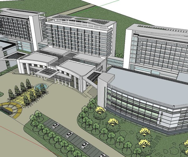 ArtStation - Sketchup City social Building-Hospital -083 | Resources