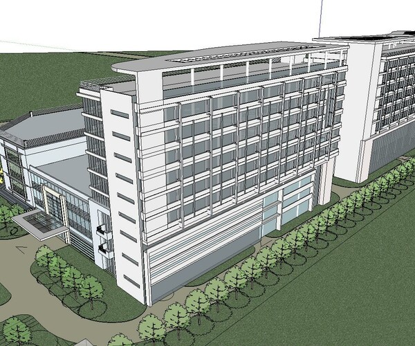 ArtStation - Sketchup City social Building-Hospital -083 | Resources