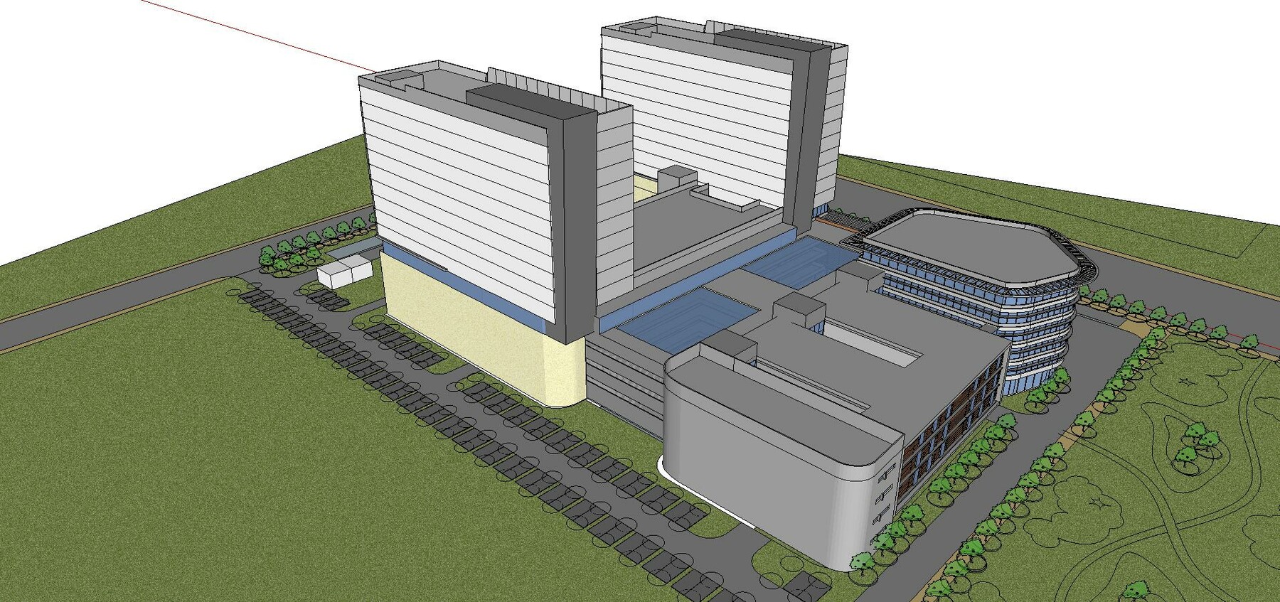 ArtStation - Sketchup City social Building-Hospital -091 | Resources