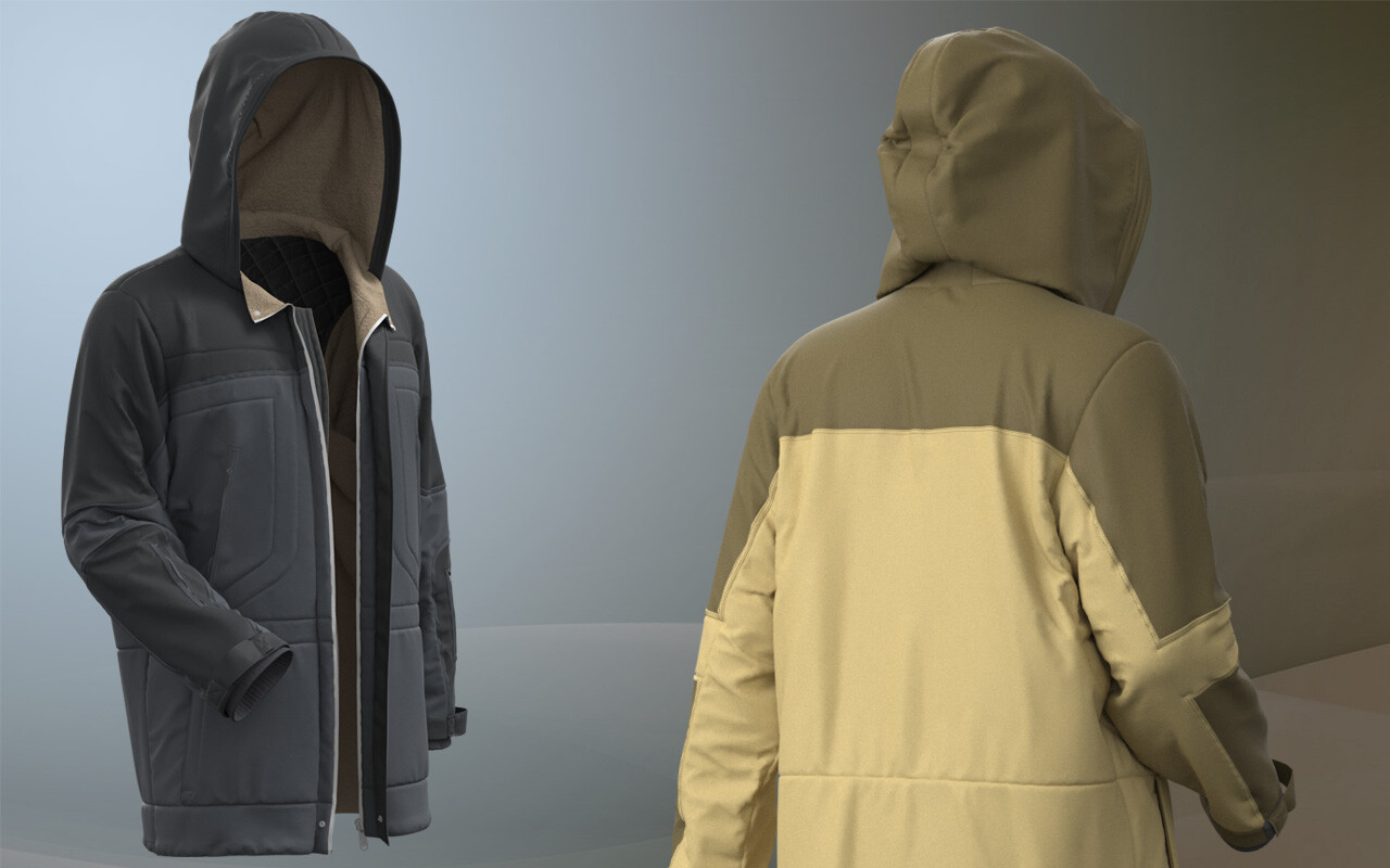 ArtStation - Mens winter jacket | Game Assets