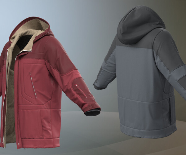 ArtStation - Mens winter jacket | Game Assets