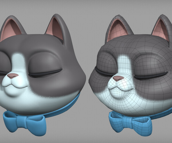 ArtStation - Cartoon cat character base mesh | Resources
