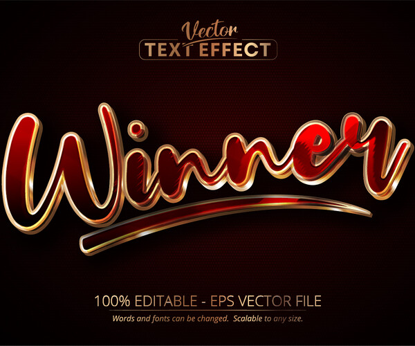 ArtStation - Winner text, shiny golden color editable text effect ...
