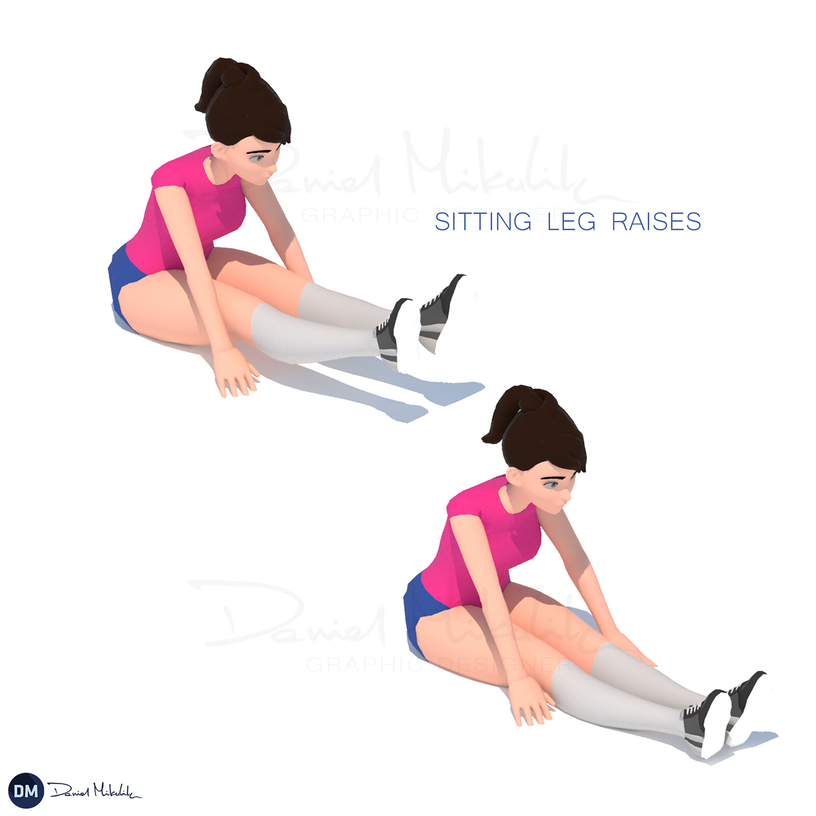 ArtStation - Cartoon Girl Exercise Animation Bundle | Game Assets